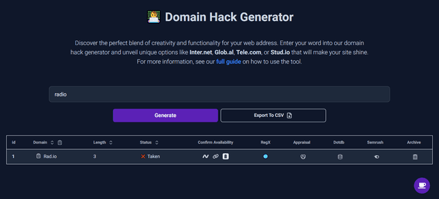 Step-by-Step Guide to Using Handreg's Domain Hack Generator