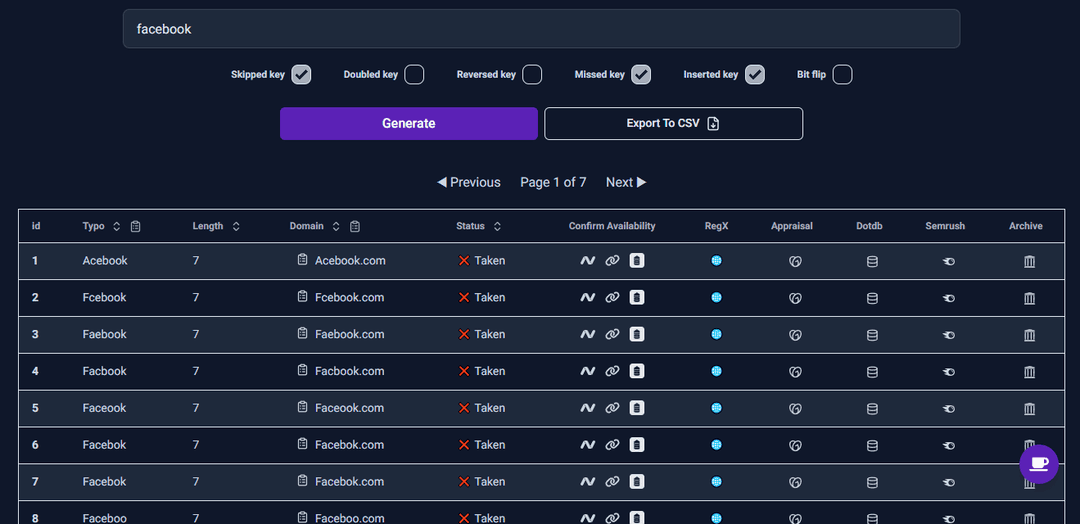 Step-by-Step Guide to Using Handreg's Domain Typo Generator