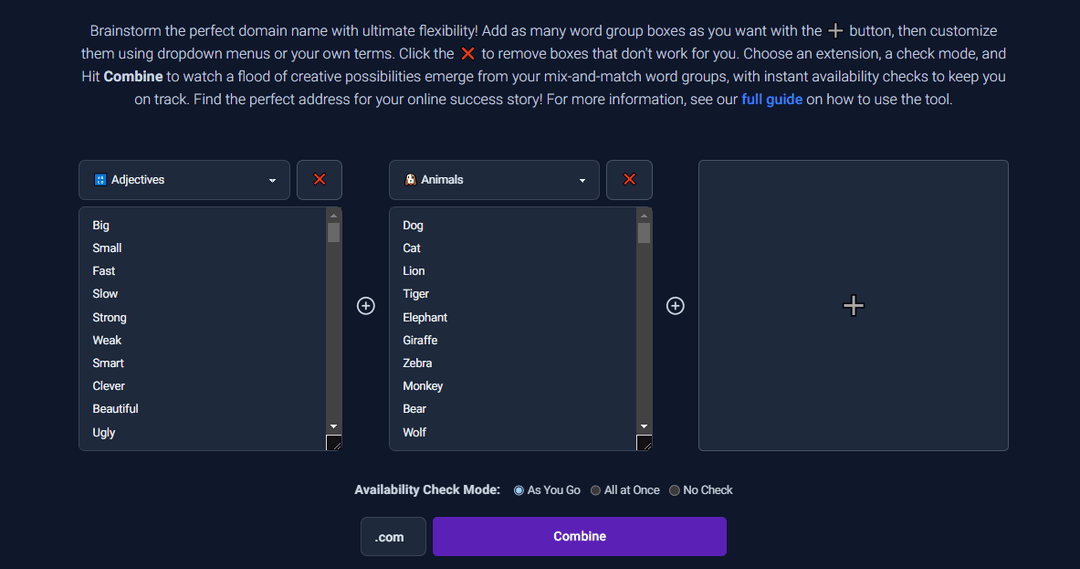 Step-by-Step Guide to Using Handreg's Word Combiner